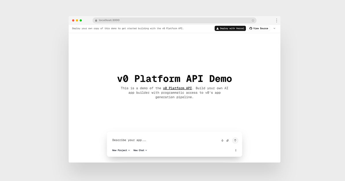 v0 Platform API Demo